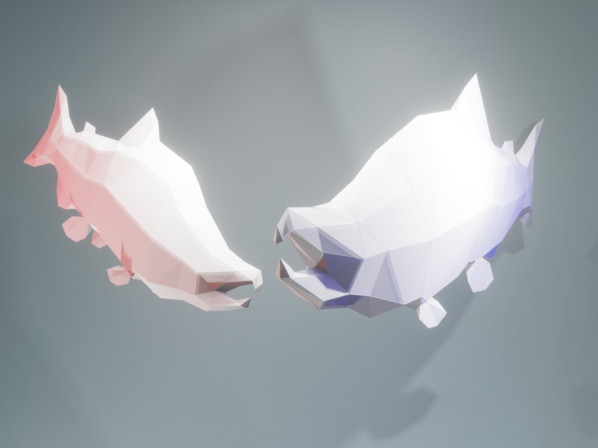 3D Papercraft Salmon Fish Trophy, Alaska Sockeye Paper Home Decoration ...