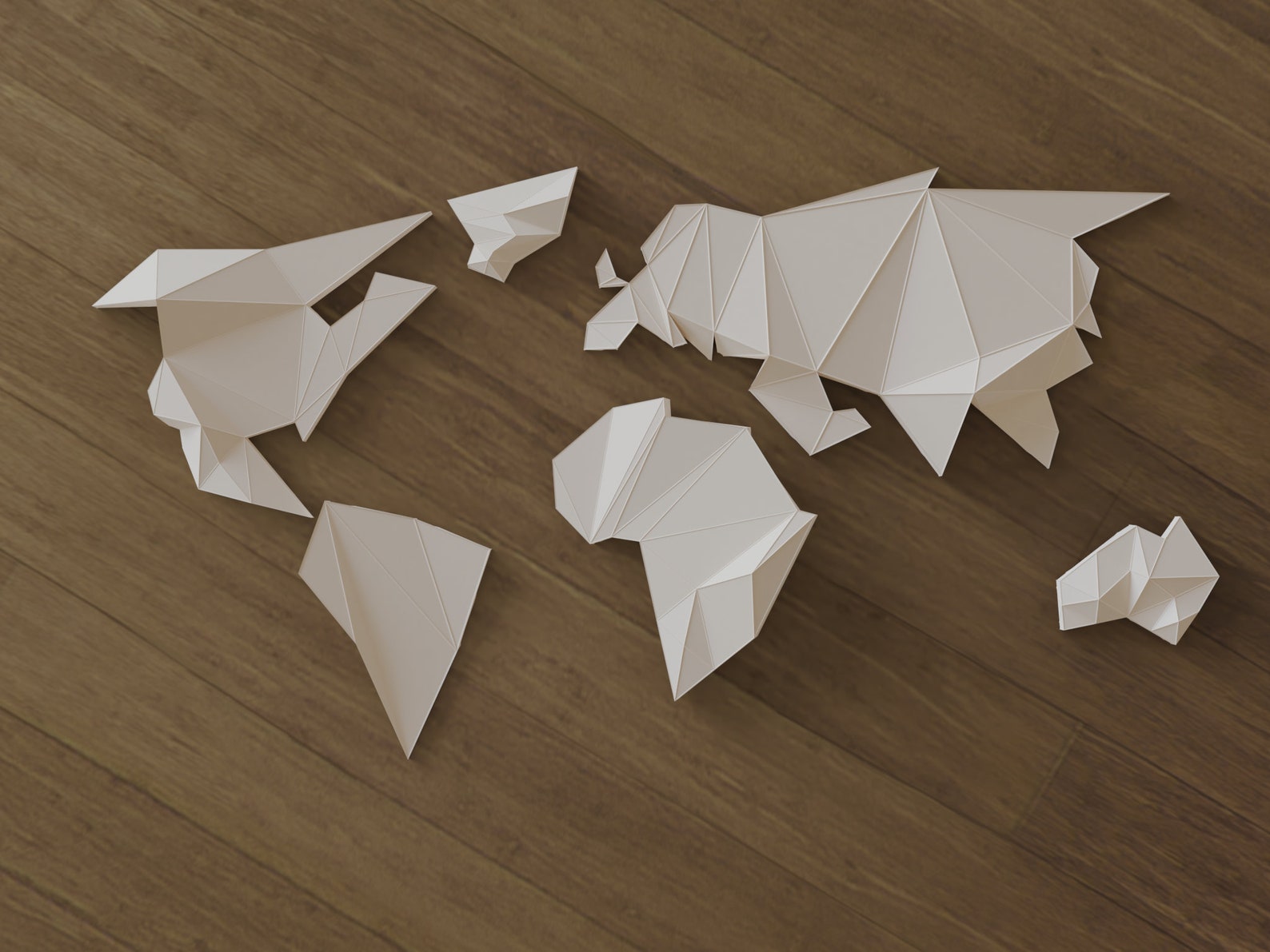 3d Papercraft Wanderlust Map. Travel Planner, Abstract Wall Art. Modern ...