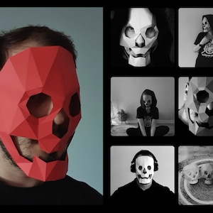 Papercraft Mask, Skull Mask for Halloween and Cosplay Party | Lowpoly ...