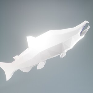 3D Papercraft Salmon Fish Trophy, Alaska Sockeye Paper Home Decoration ...