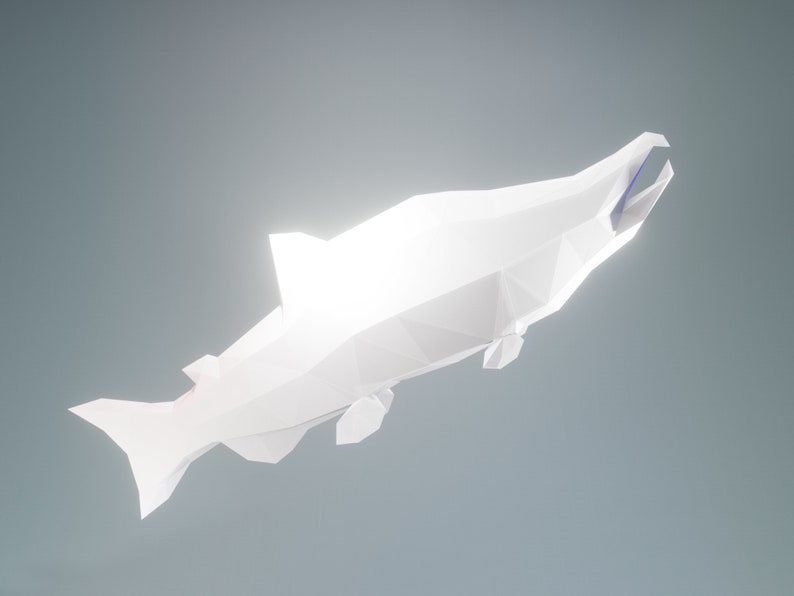 3D Papercraft Salmon Fish Trophy Alaska Sockeye Paper Home - Etsy