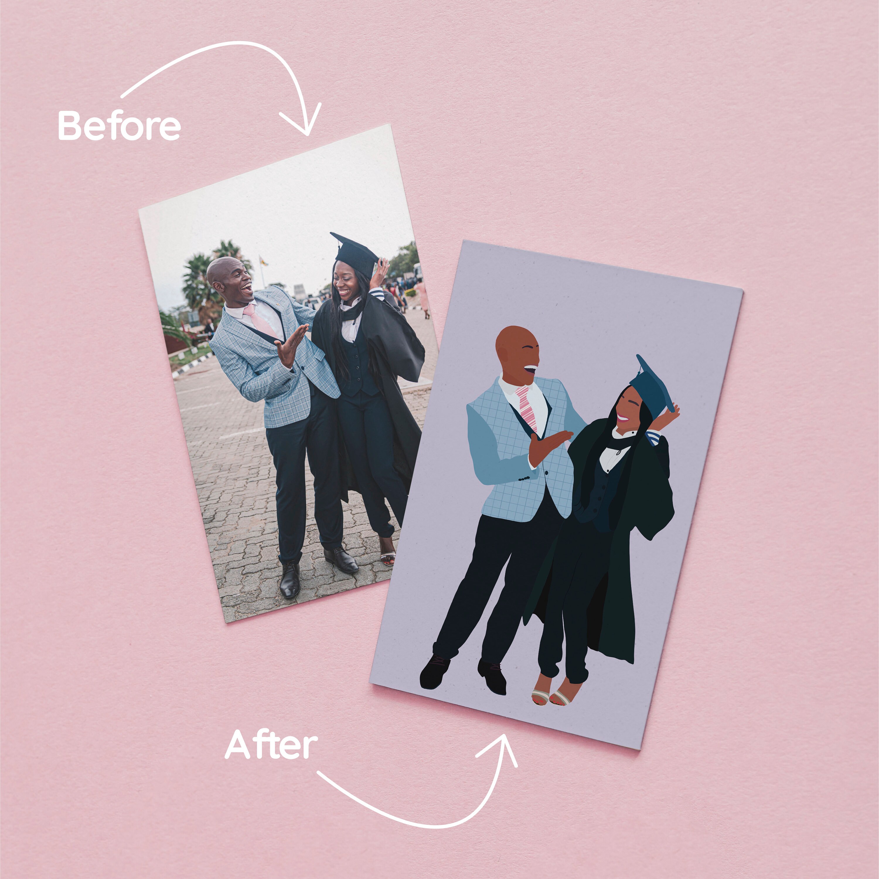 Graduation Portrait From Photo, Custom Grad Gift, Faceless Minimalist ...