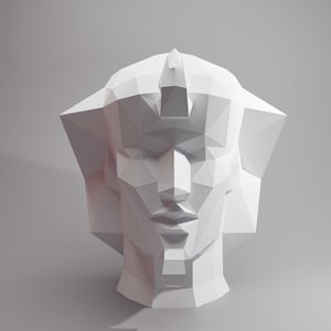 3d Egyptian Pharaoh Head Face Papercraft Trophy. Origami Full Face ...