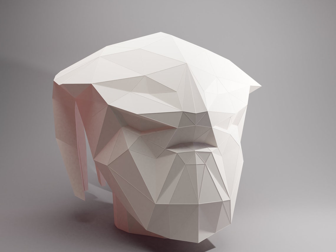 3d Predator Papercraft Trophy. Yautja Origami Full Face Abstract ...