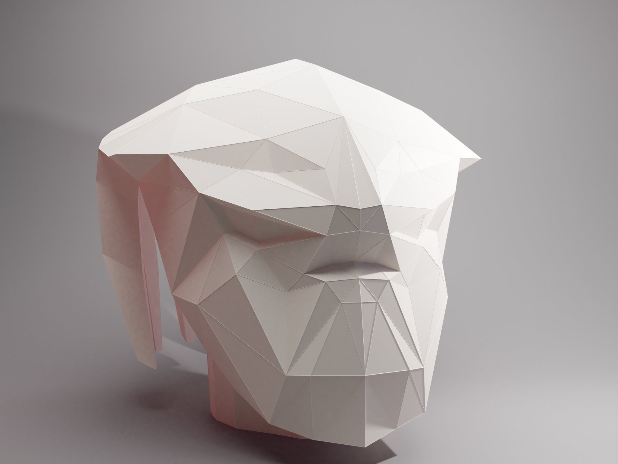 3d Predator Papercraft Trophy. Yautja Origami Full Face Abstract ...