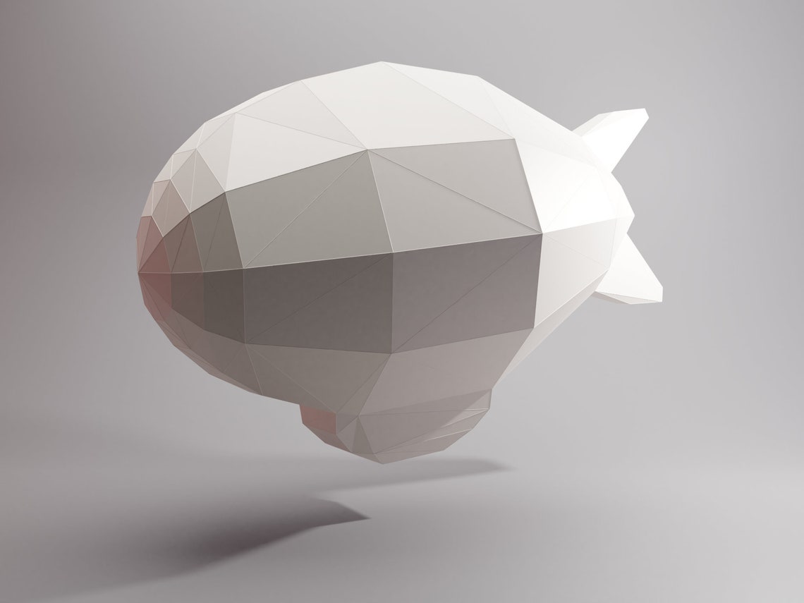 3d Papercraft Airship for Kids Room. Origami Aircraft Trophy for ...