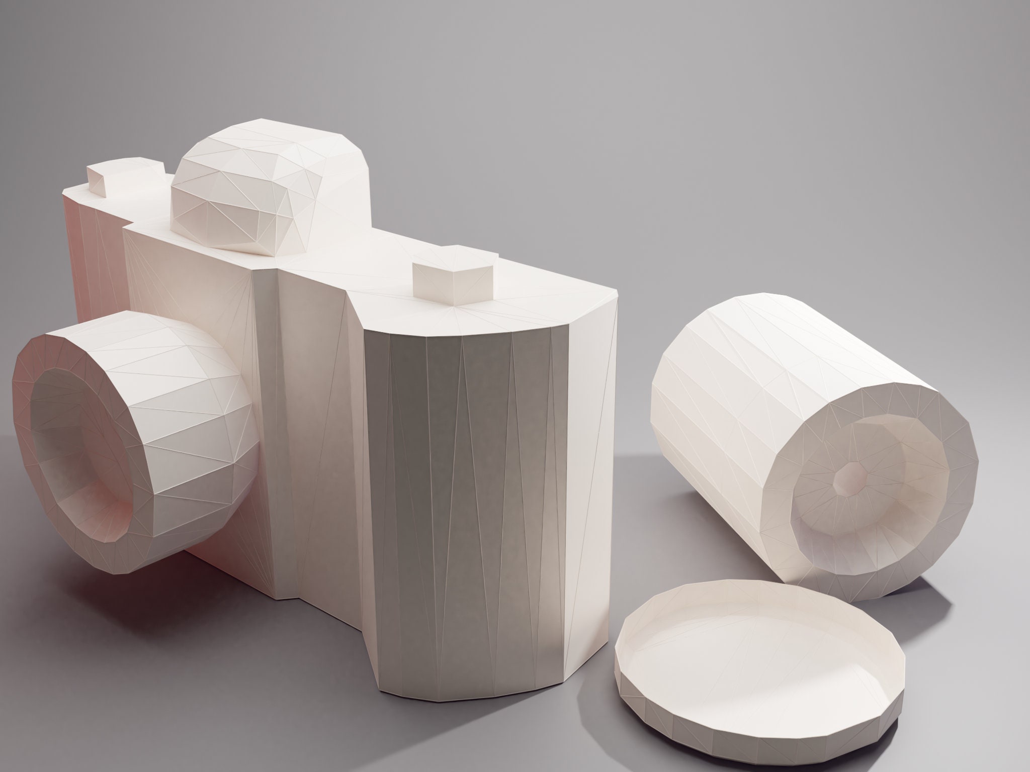 3d Papercraft Camera Ornament for Photo Lovers. Low Poly Origami Room ...