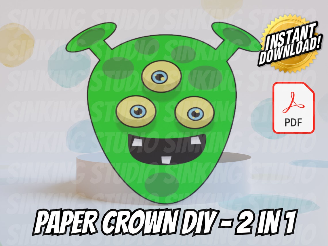 Funny Alien Paper Crown for Birthday and Kindergarten Party - Etsy