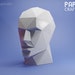 3d Human Face Papercraft. Geometric Origami Full Face Abstract ...