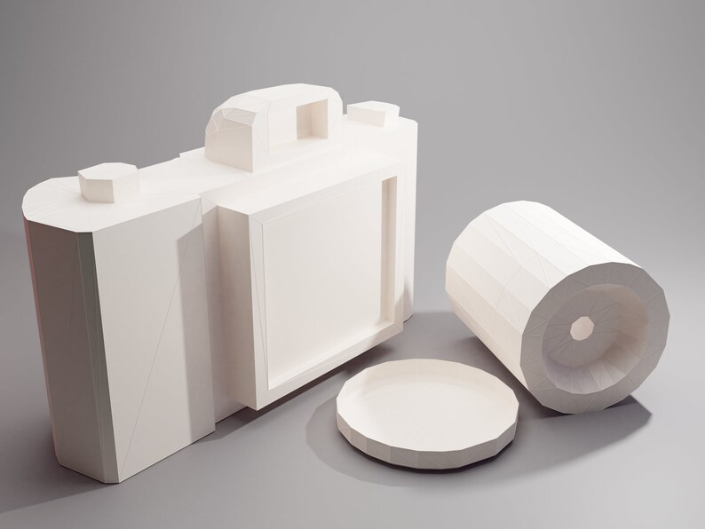 3d Papercraft Camera Ornament for Photo Lovers. Low Poly Origami Room ...