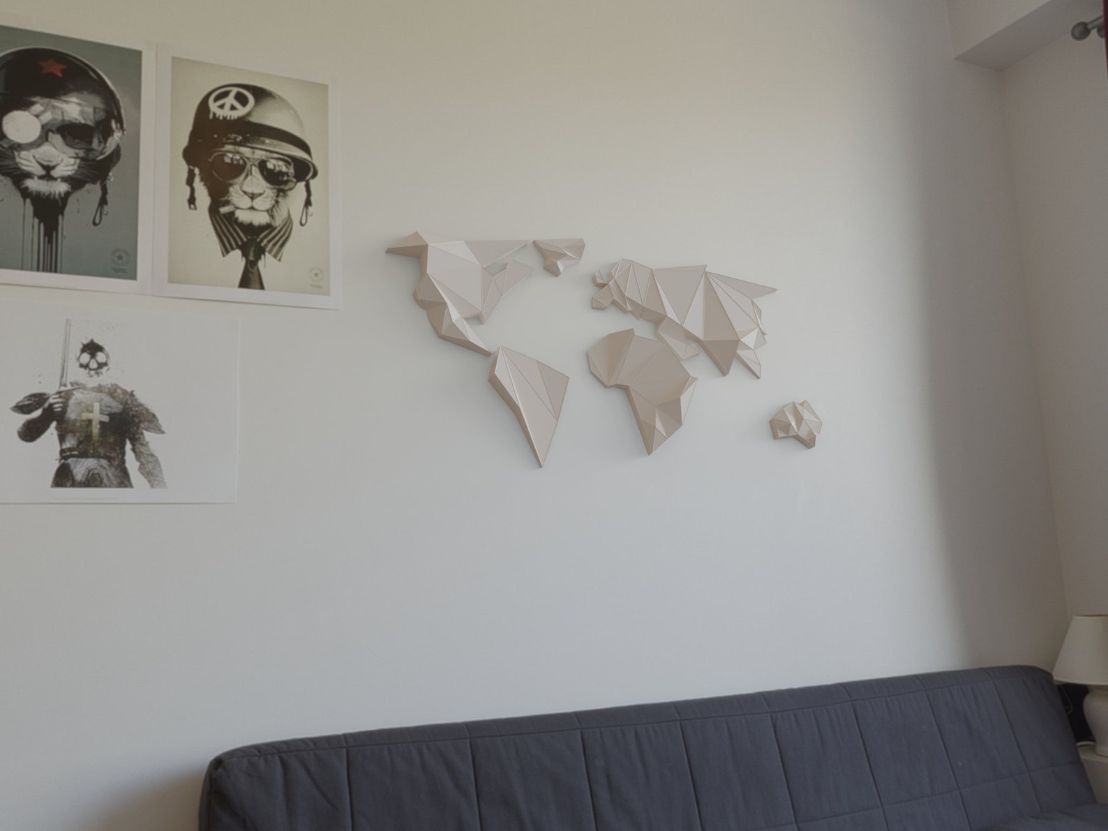 3d Papercraft Wanderlust Map. Travel Planner, Abstract Wall Art. Modern ...