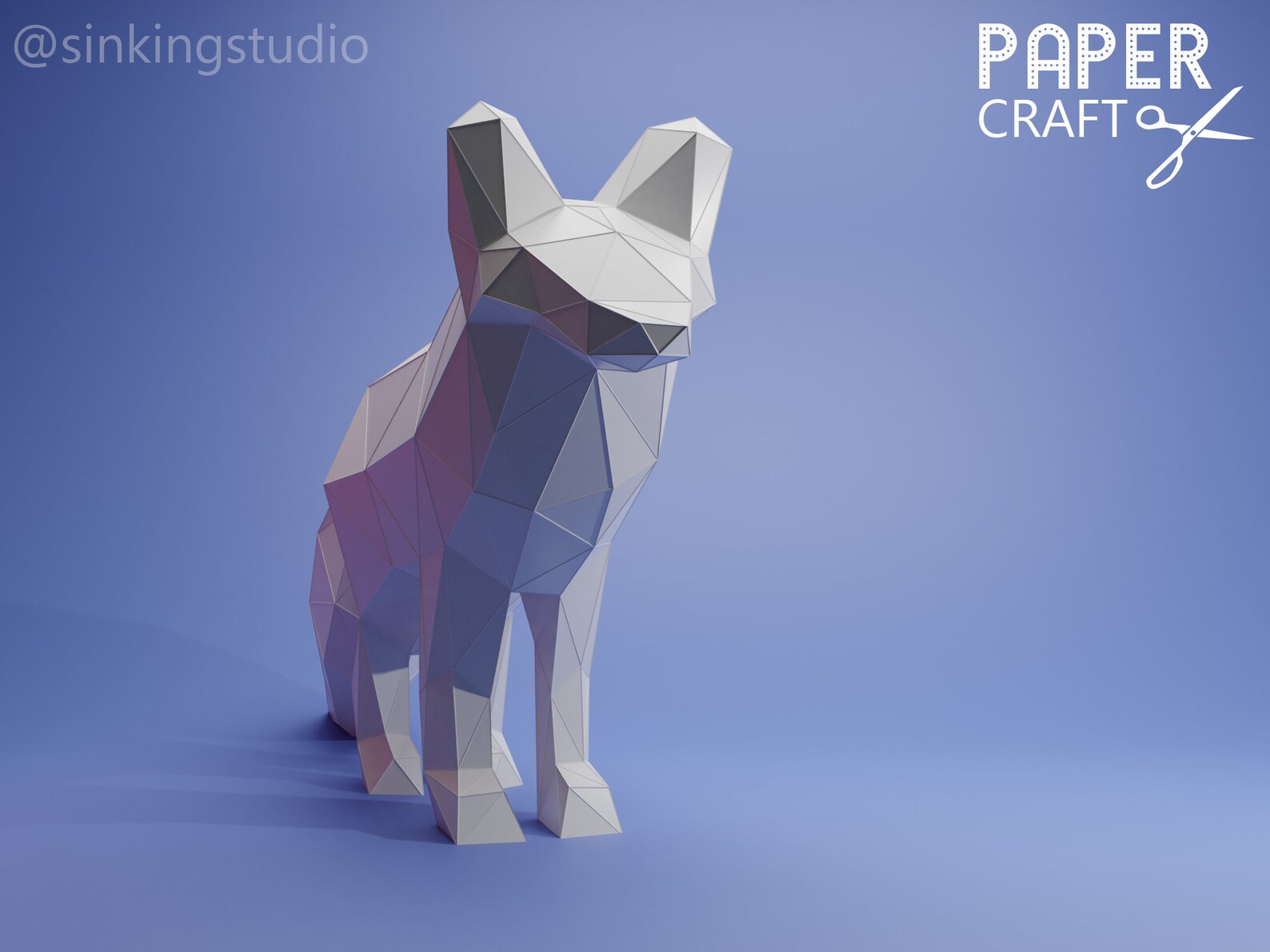 3D Papercraft Arctic Fox Template Paper Decoration Low Poly | Etsy