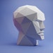 3d Human Face Papercraft. Geometric Origami Full Face Abstract ...