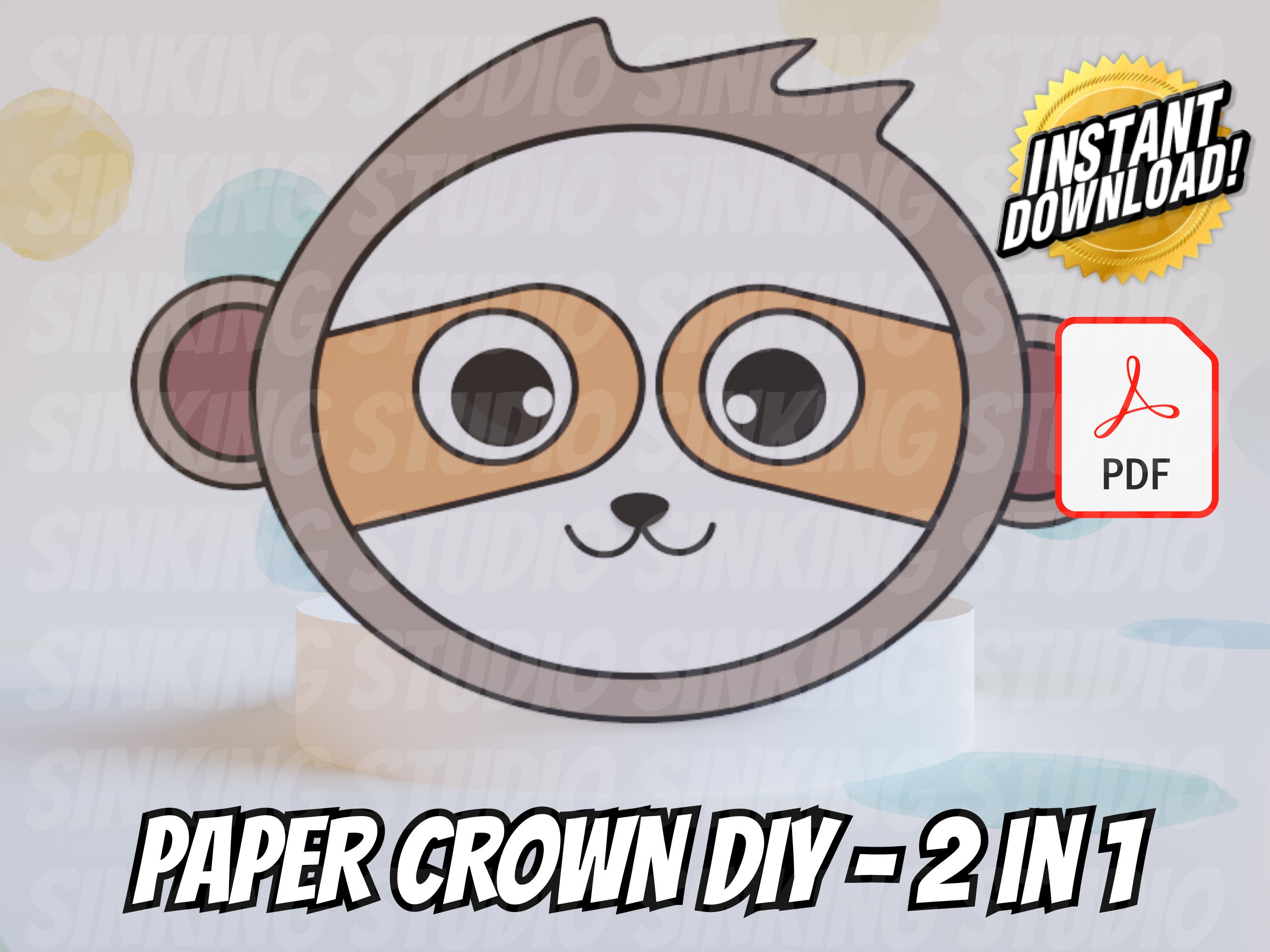 Sloth Paper Crown for Birthday and Kindergarten Party - Etsy