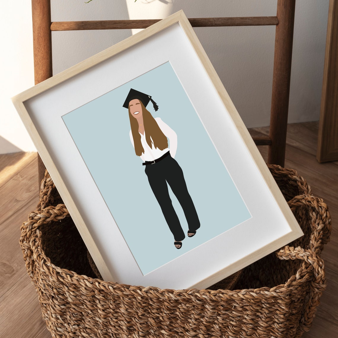 Graduation Portrait From Photo, Custom Grad Gift, Faceless Minimalist ...