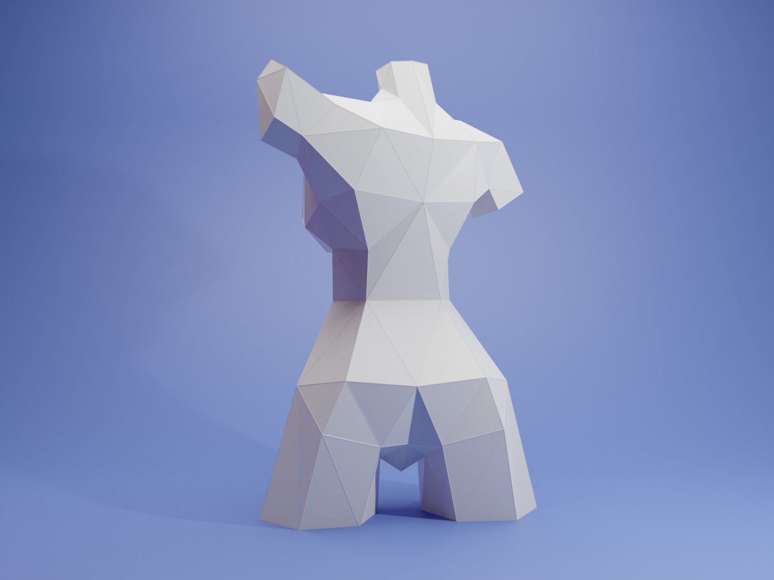 Woman Torso Venus Low Poly Papercraft Template Sculpture Origami Female ...