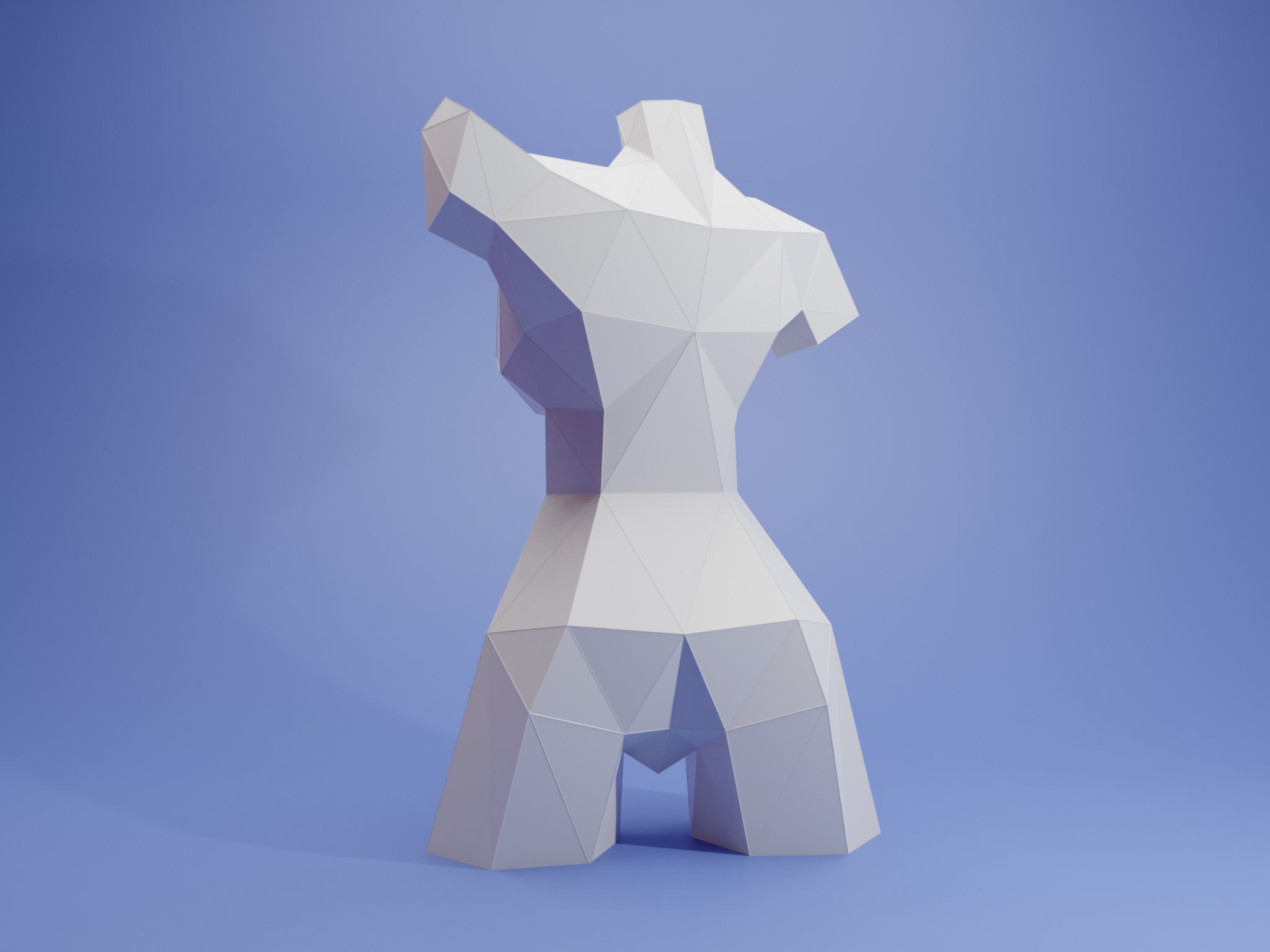 Woman Torso Venus Low Poly Papercraft Template Sculpture Origami Female ...
