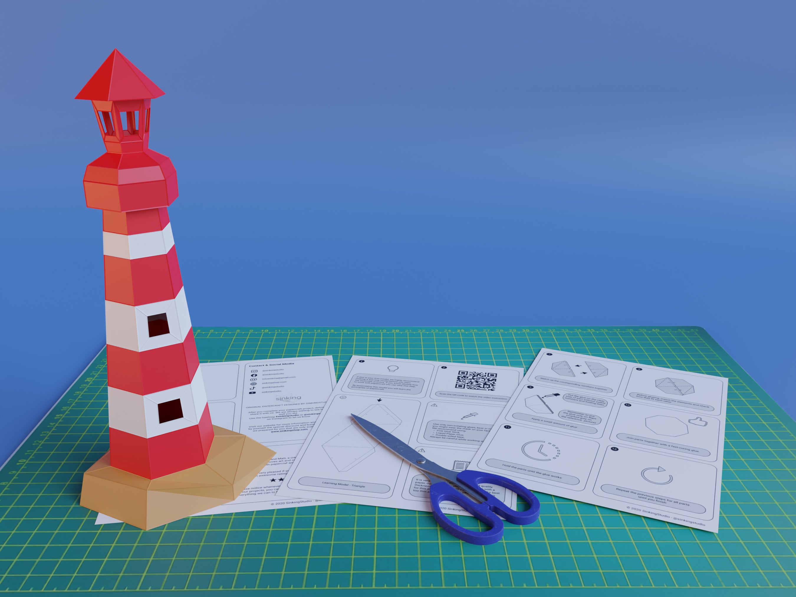 3D Papercraft Lighthouse Model Pattern: the Perfect DIY Project for ...