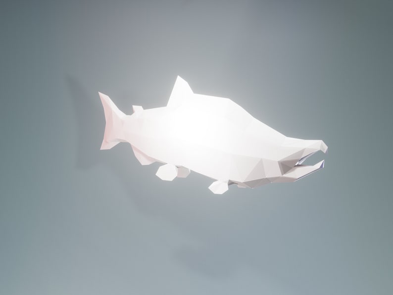 3D Papercraft Salmon Fish Trophy Alaska Sockeye Paper Home - Etsy