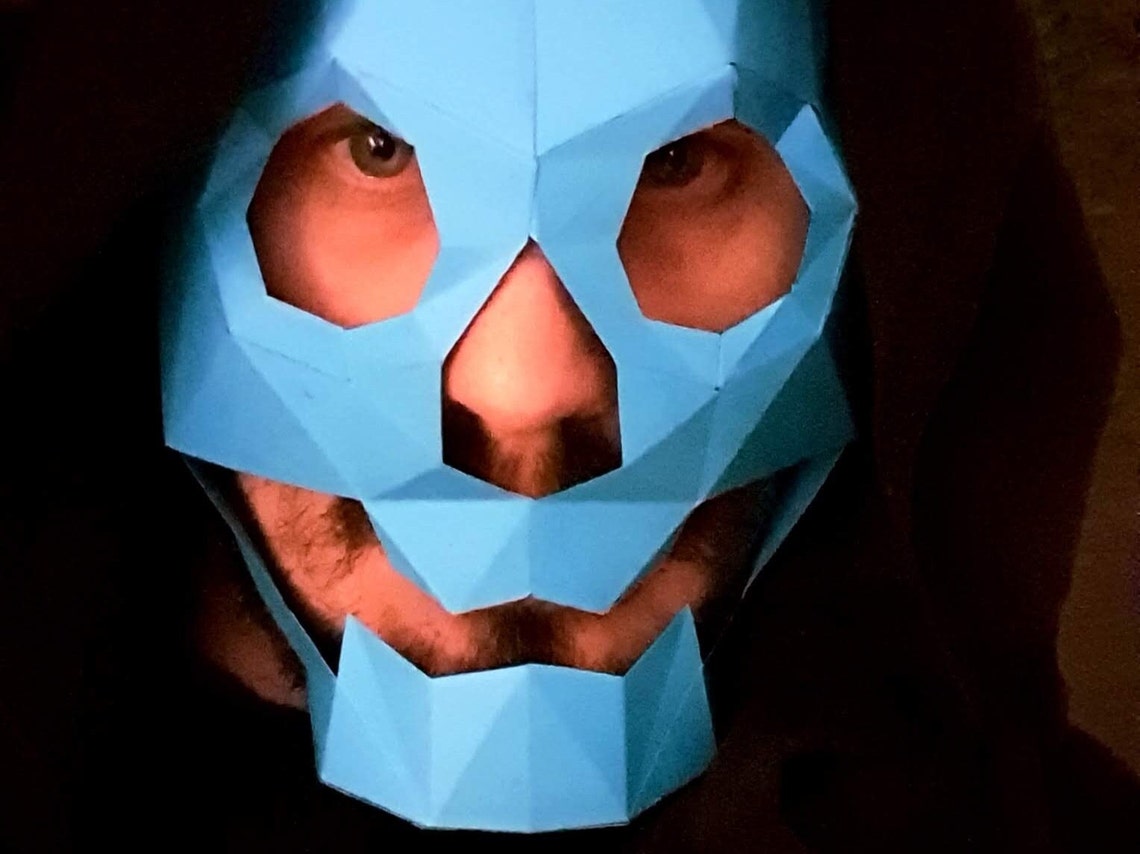 Papercraft Mask, Skull Mask for Halloween and Cosplay Party Lowpoly ...