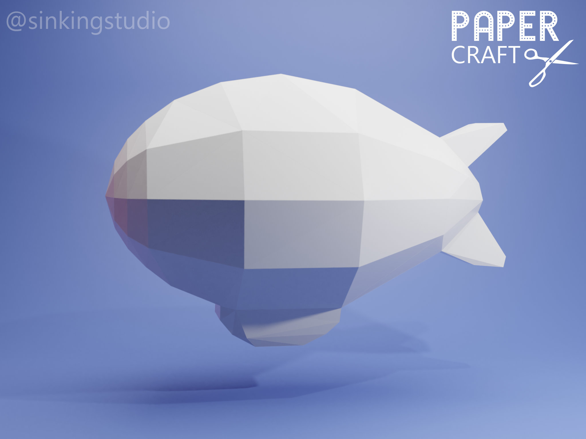 3d Papercraft Airship for Kids Room. Origami Aircraft Trophy for ...