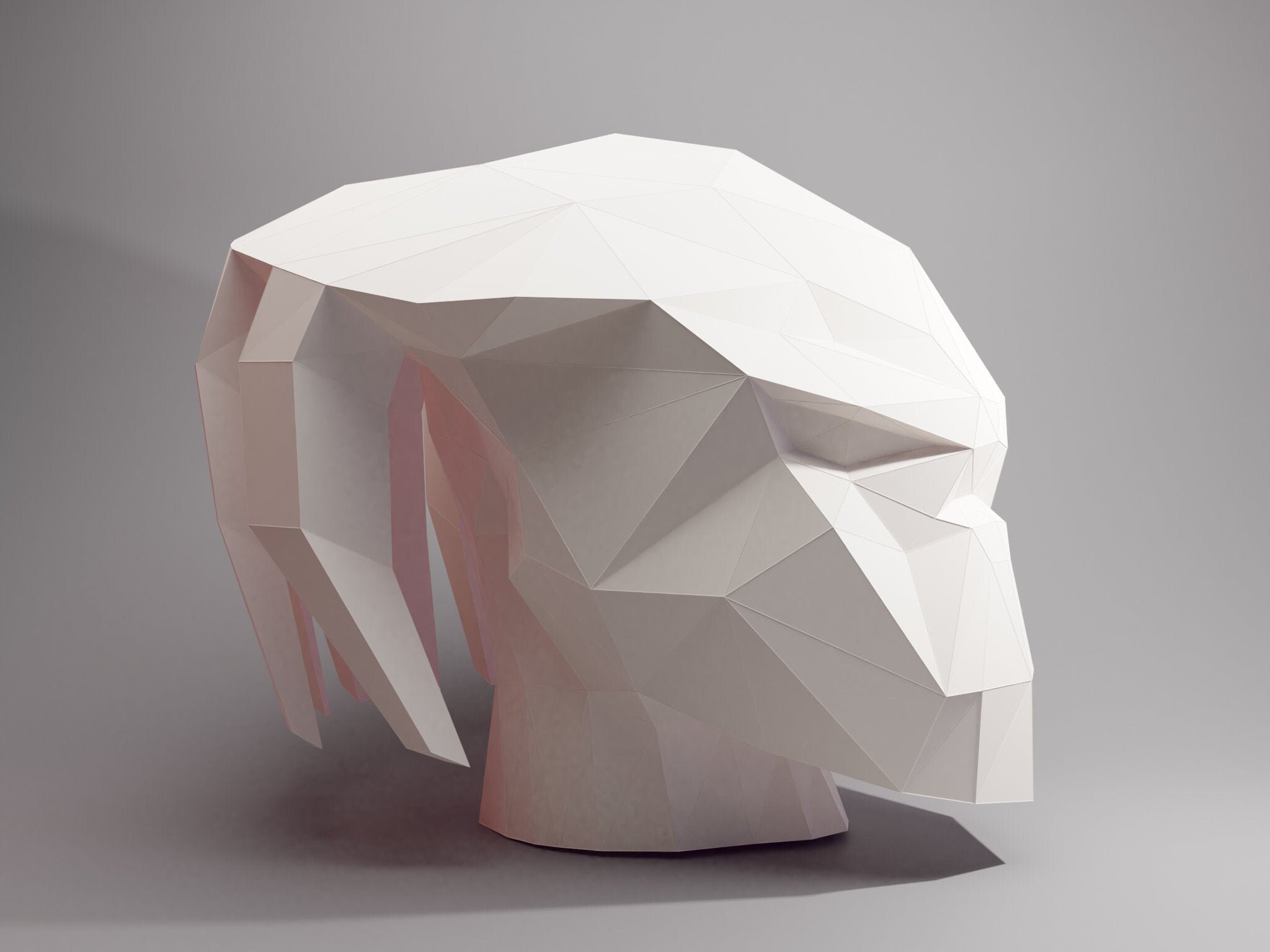 3d Predator Papercraft Trophy. Yautja Origami Full Face Abstract ...