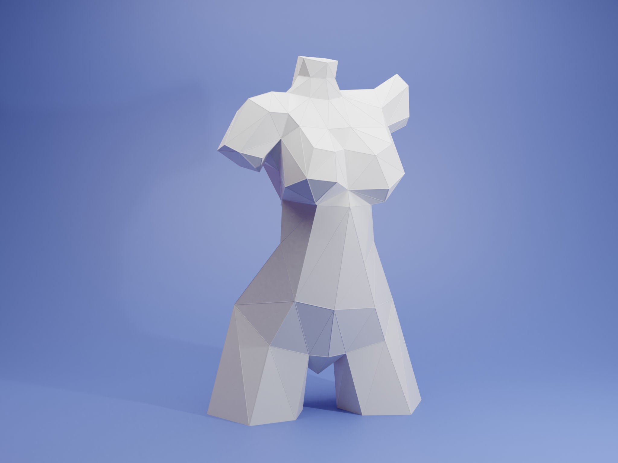 Woman Torso Venus Low Poly Papercraft Template Sculpture Origami Female ...