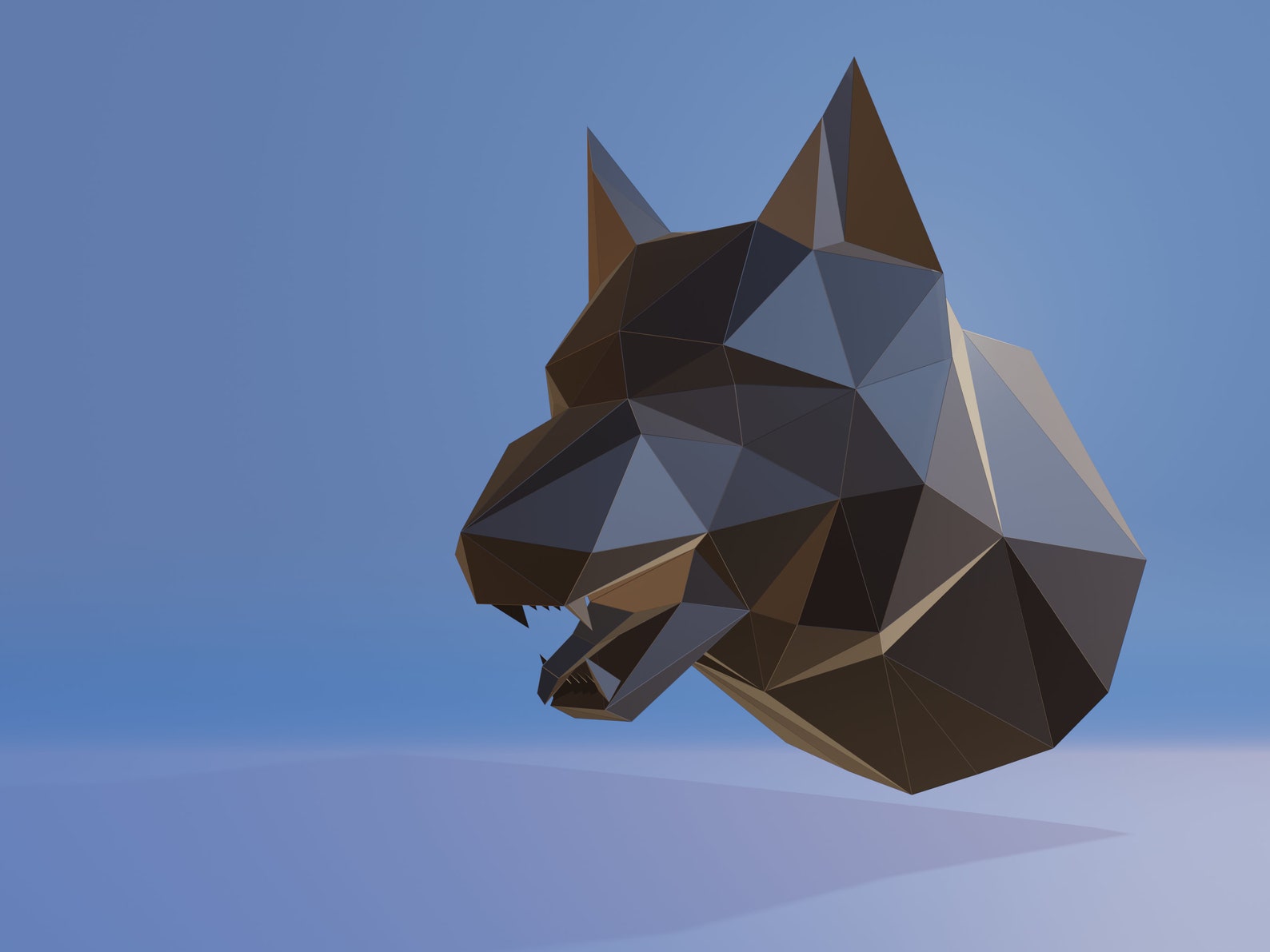 Papercraft Wolf Head Model: DIY 3D Puzzle for Home Decor, Wall Art ...