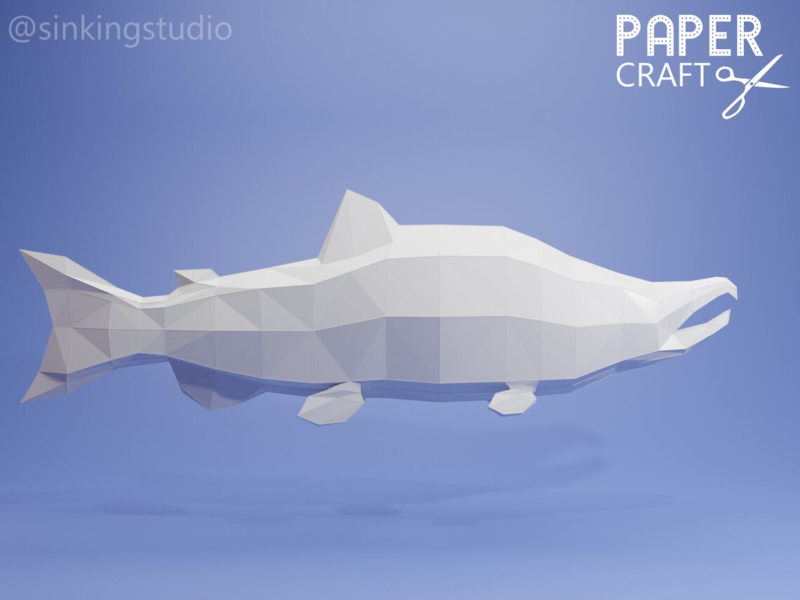 3D Papercraft Salmon Fish Trophy Alaska Sockeye Paper Home - Etsy