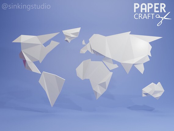 3d Papercraft Wanderlust Map. Travel Planner Abstract Wall | Etsy