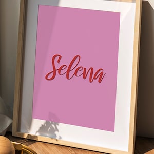 Selena Quintanilla Poster Selena Sign Pink Typography - Etsy