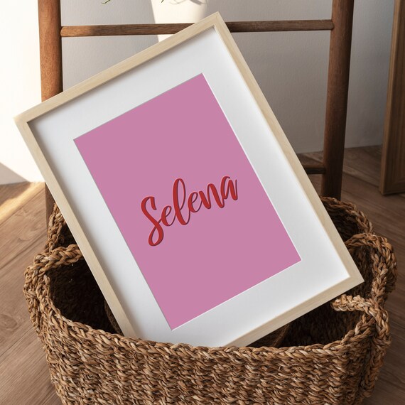 Selena Quintanilla Poster Selena Sign Pink Typography - Etsy