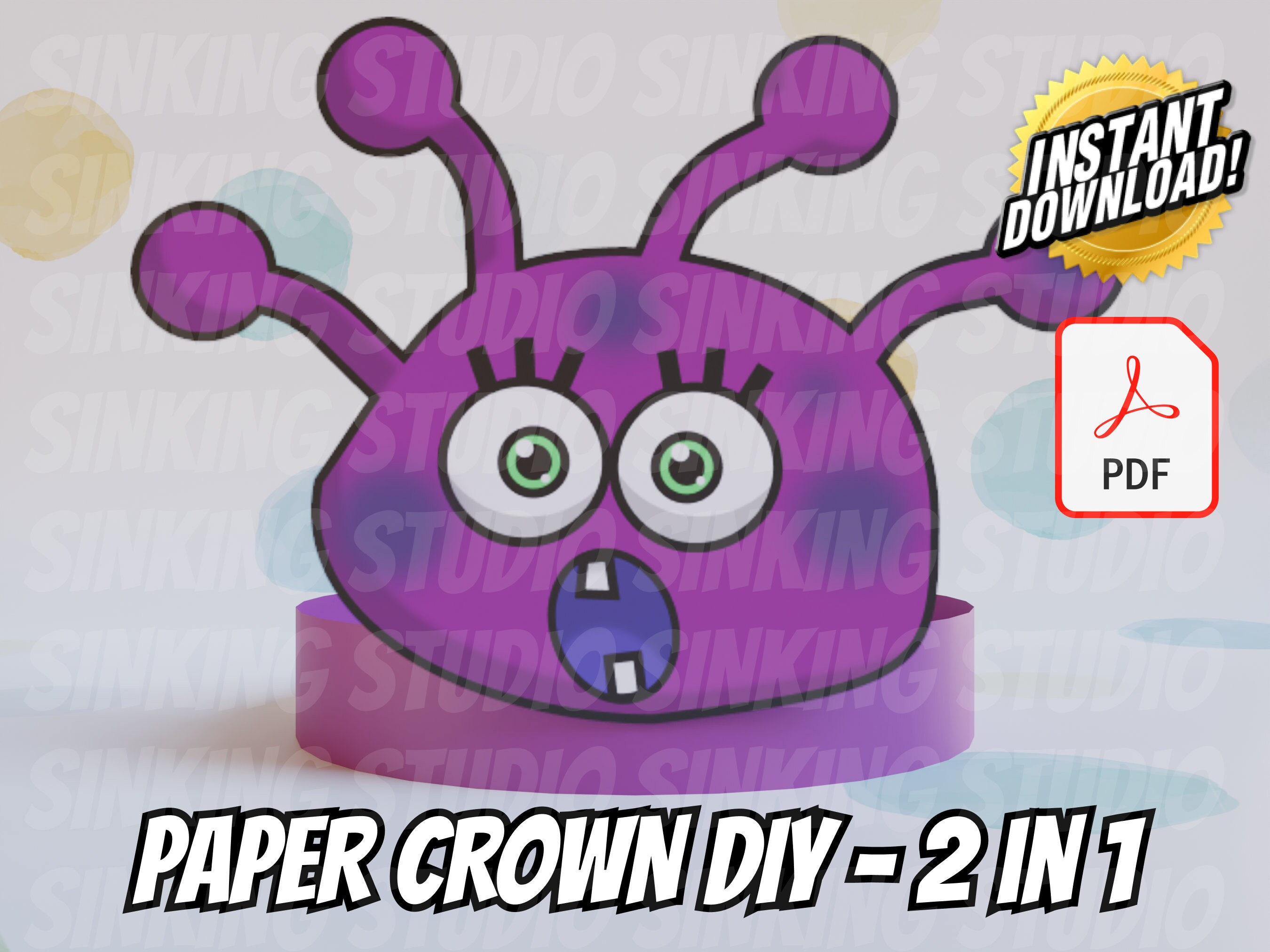 Cool Virus Paper Crown for Birthday and Kindergarten Party - Etsy