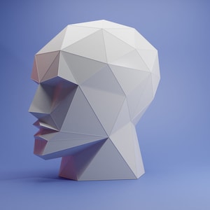 Geometric Human Face Papercraft – Low Poly Sculpture (PDF Pattern) - Etsy