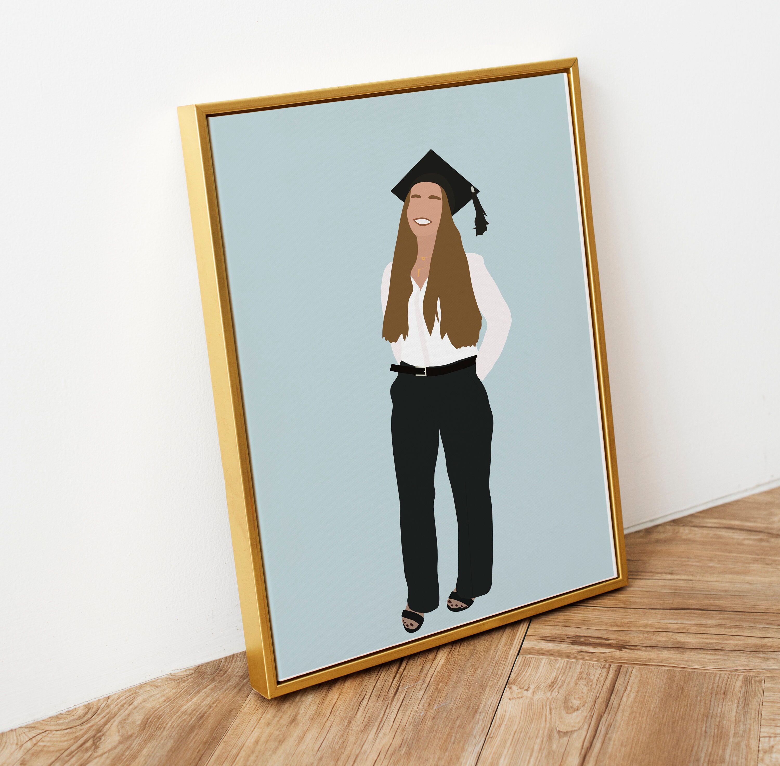 Graduation Portrait From Photo, Custom Grad Gift, Faceless Minimalist ...