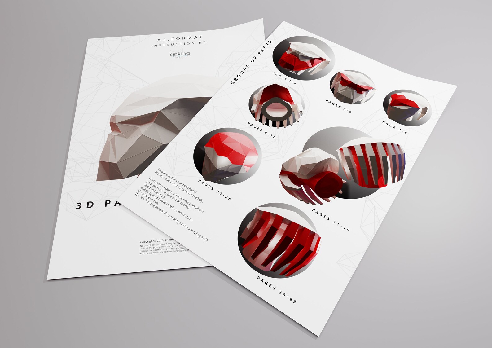 3d Predator Papercraft Trophy. Yautja Origami Full Face Abstract ...