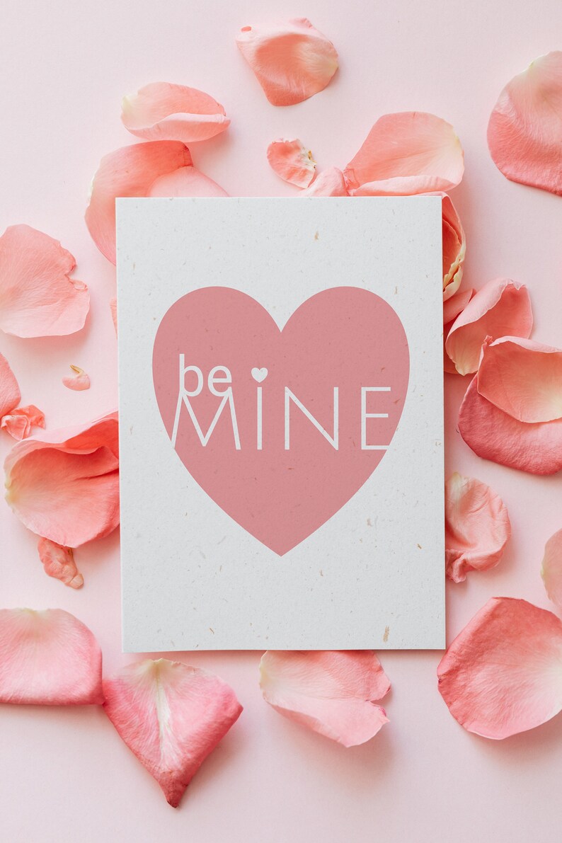 Be Mine Valentine Poster. I Love You Wall Art. Pink Heart for ...