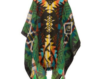Hooded Green Poncho - Etsy
