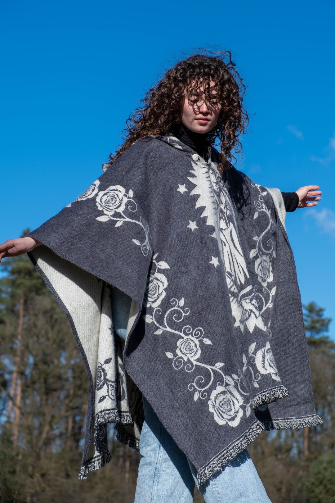 Poncho | Maria | Wool Poncho | Hooded Poncho | Peruvian Poncho | Alpaca ...