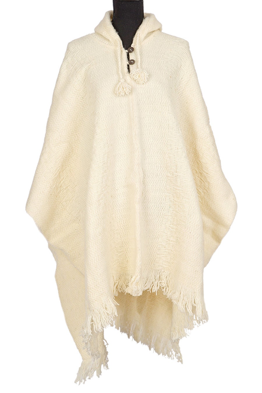 Poncho Elena Wool White - Etsy