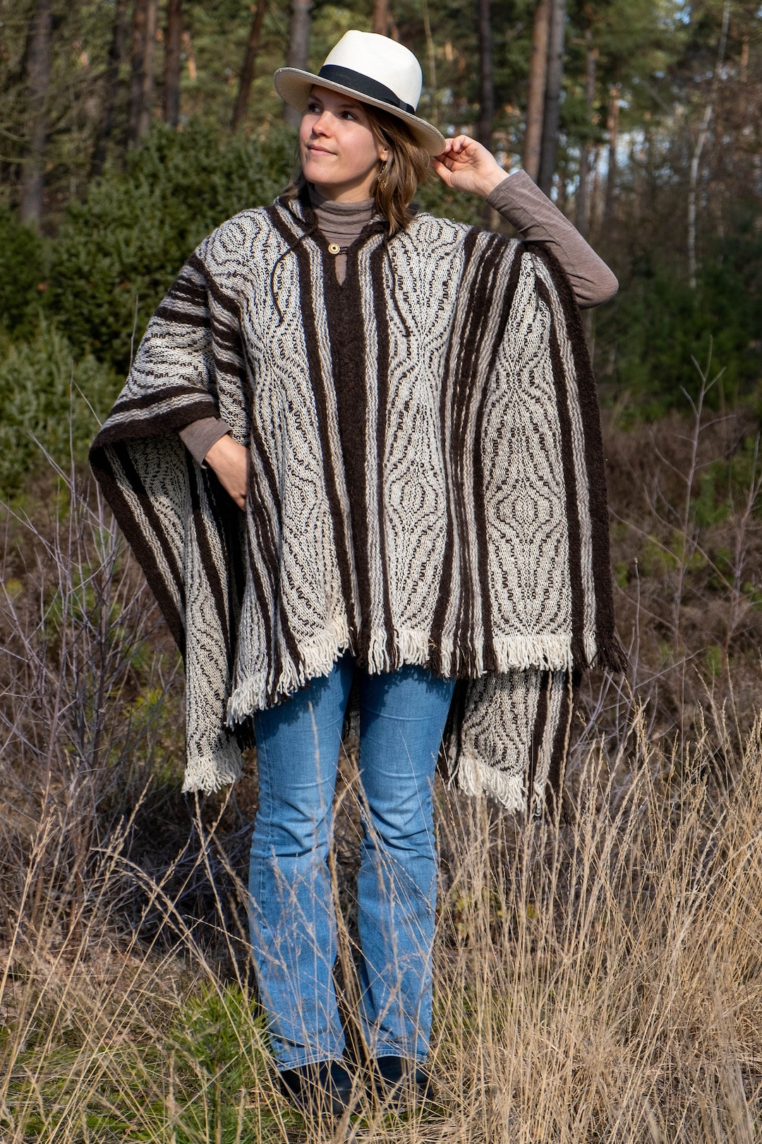 Poncho | Elena Brown | Wool Poncho | Hooded Poncho | Peruvian Poncho ...