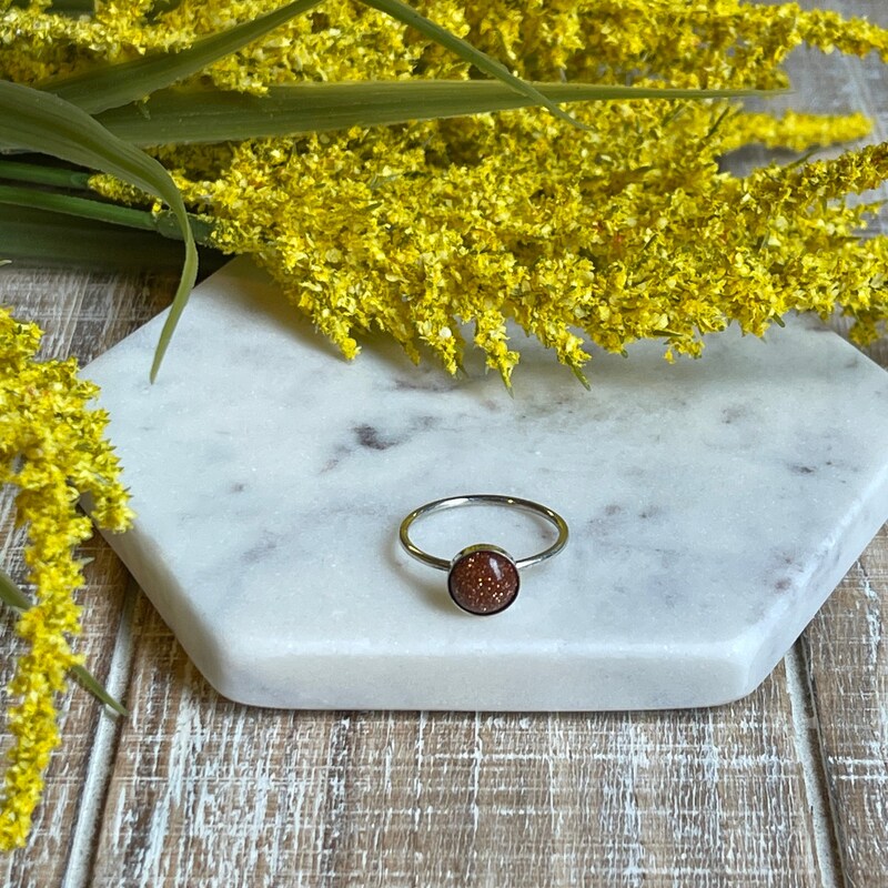 Goldstone Ring - Etsy