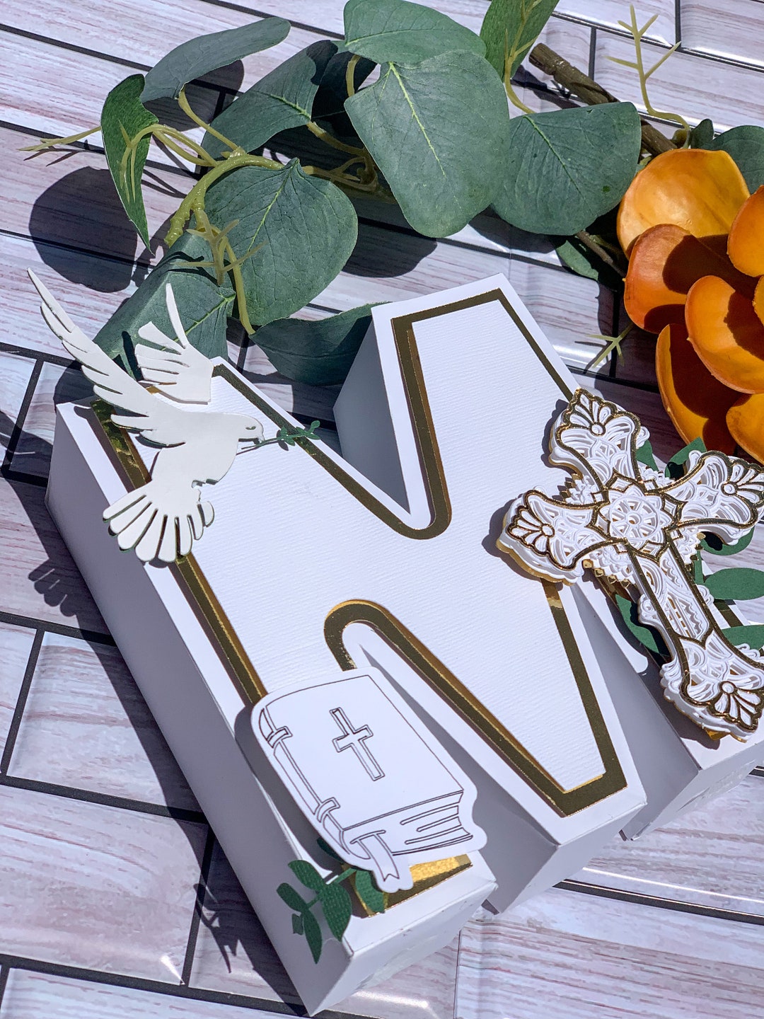 3D Letter Baptism Decor Centerpiece - Etsy