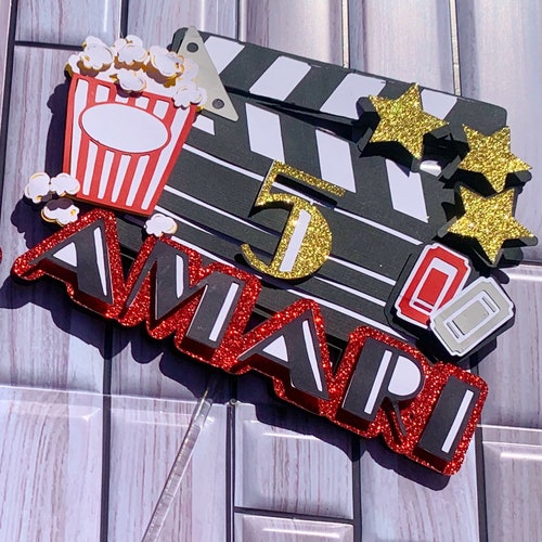 Movie Night Cake Topper Hollywood Movie Star Party | Etsy