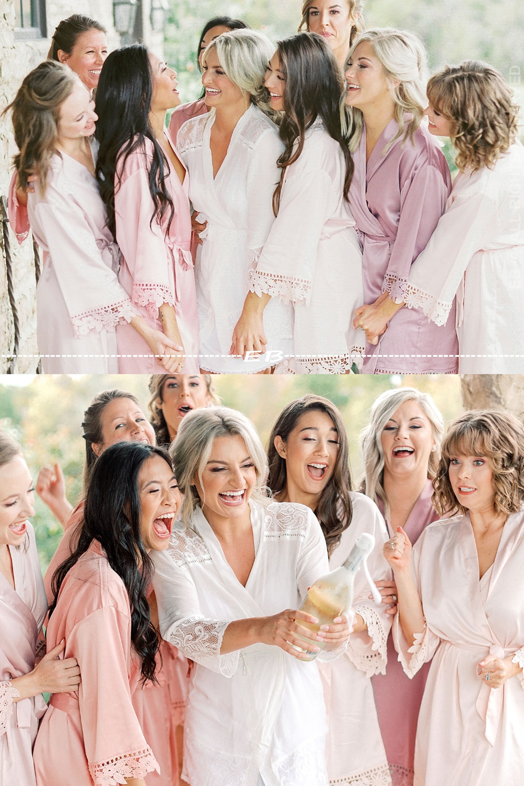 Dusty Rose, Blush, Pink Bridesmaid Robes, Bridesmaid Proposal, Flower ...