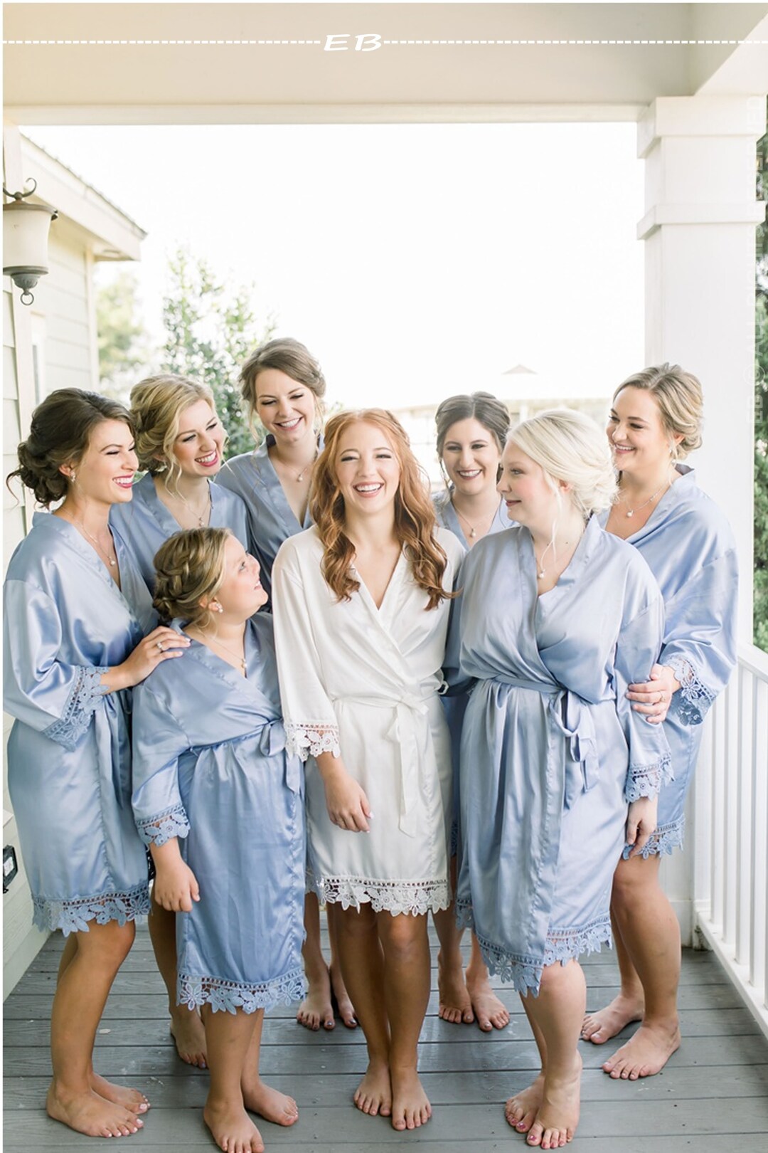 Dusty Blue, Powder Blue Bridesmaid Robes, Bridesmaid Proposal, Flower ...
