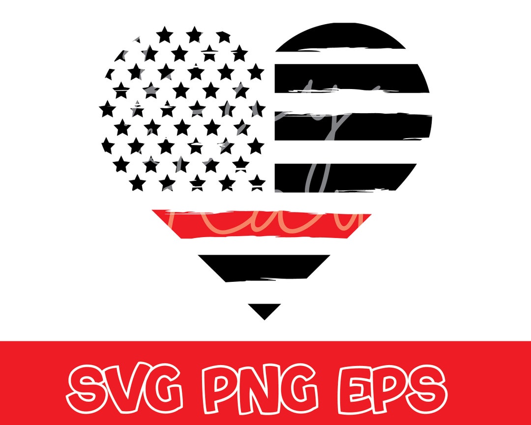 Fire Fighter Flag - Heart - Fire Fighter - SVG/PNG/EPS - Etsy