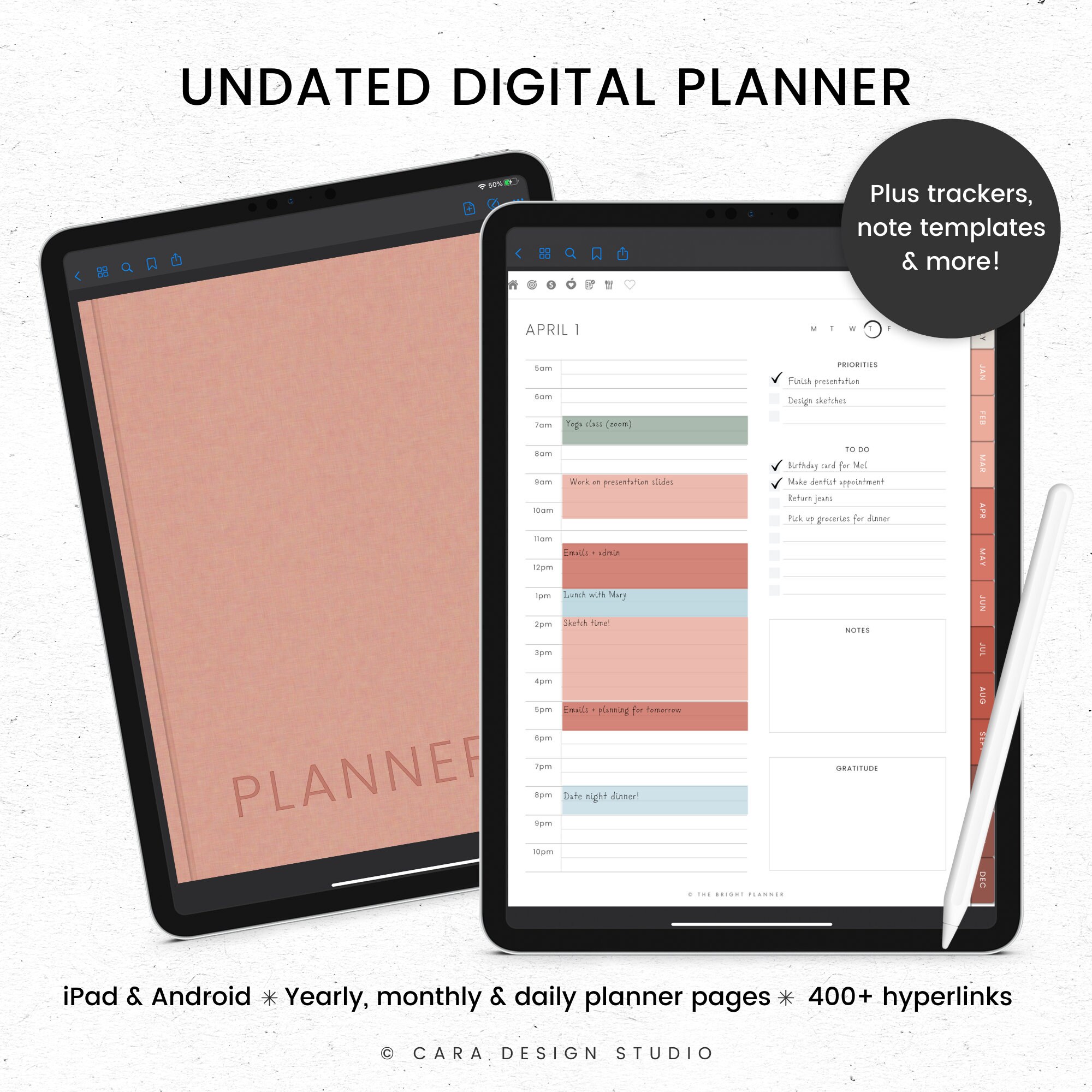 Undated Digital Planner Goodnotes Ipad Planner Minimalist - Etsy