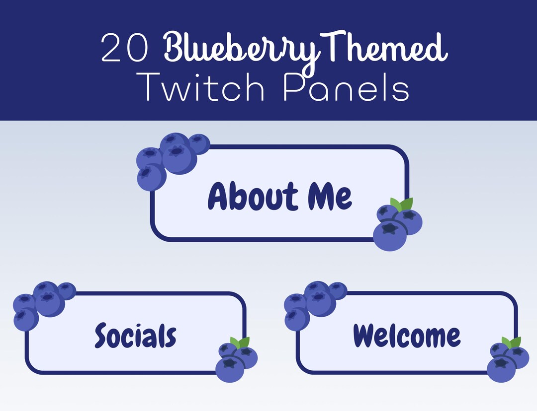 Blueberry Themed TWITCH PANELS - Fruit - Streamer - Twitch - Discord ...