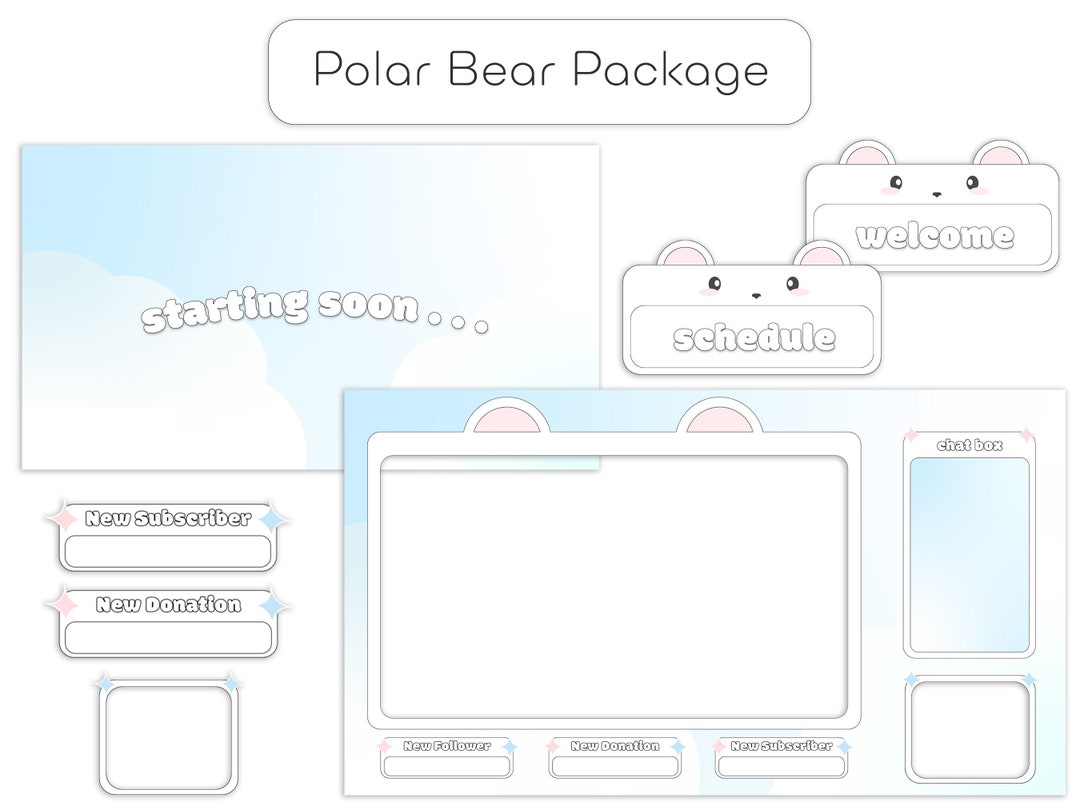 Twitch Stream Package - Polar Bear - Streamer Graphics - Twitch ...